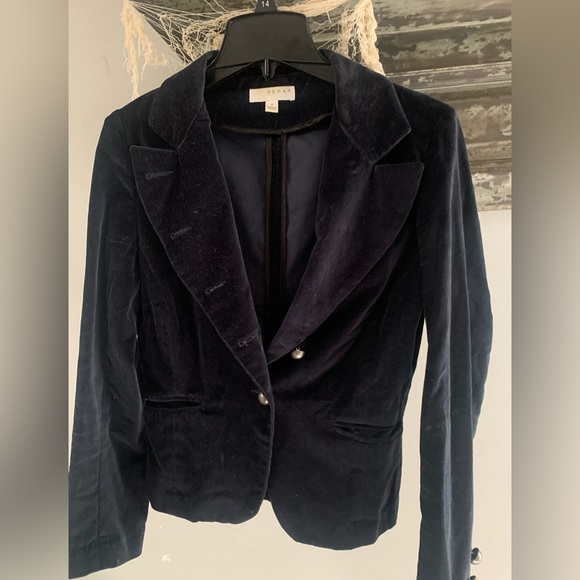 Jackets & Coats | Kenar Navy Blue Velvet Blazer | Poshmark